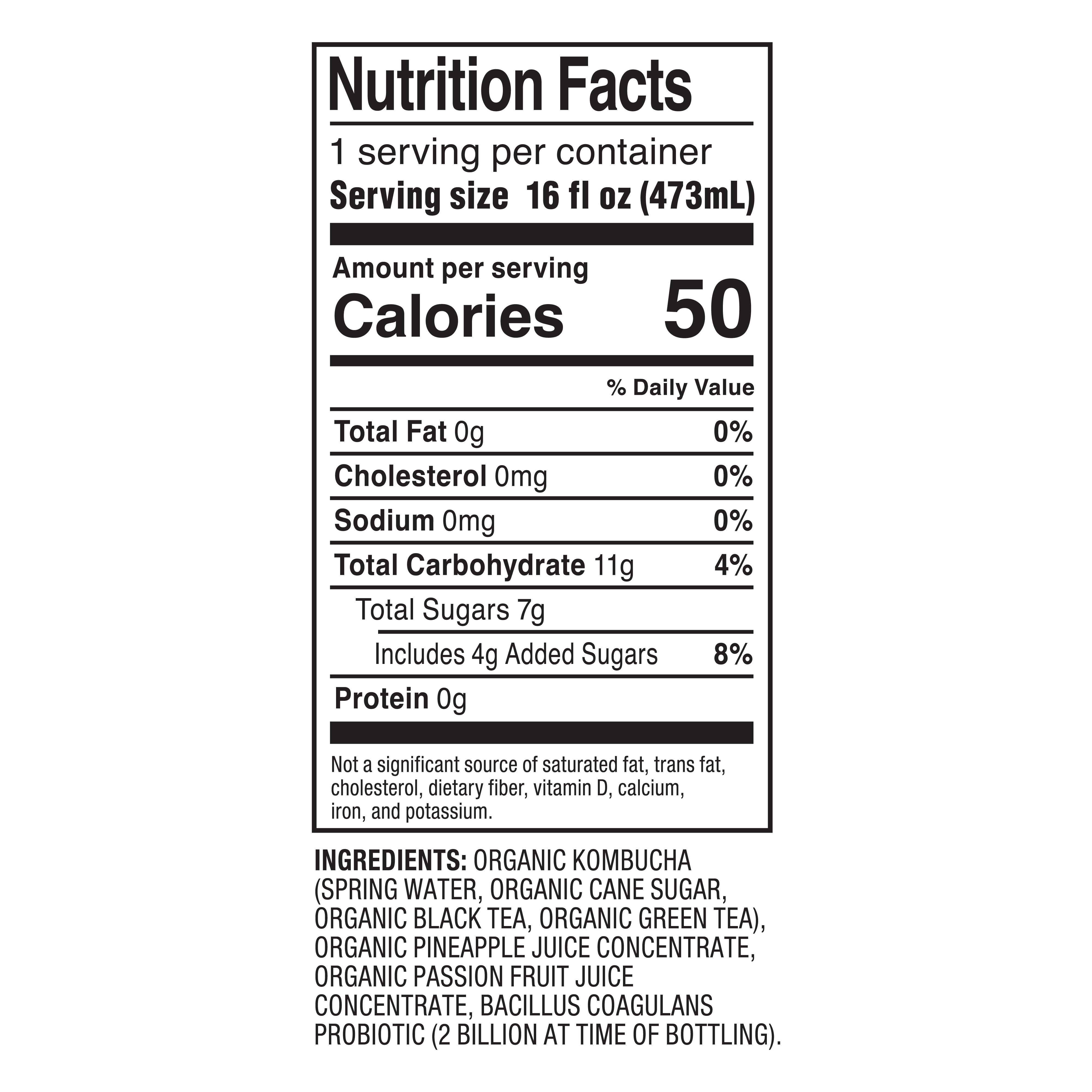 Organic Pineapple Passion Fruit Kombucha, 16 oz | Natural Grocers