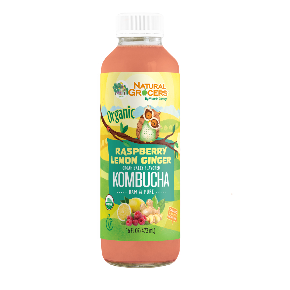 Organic Raspberry Lemon Ginger Kombucha, 16 oz | Natural Grocers