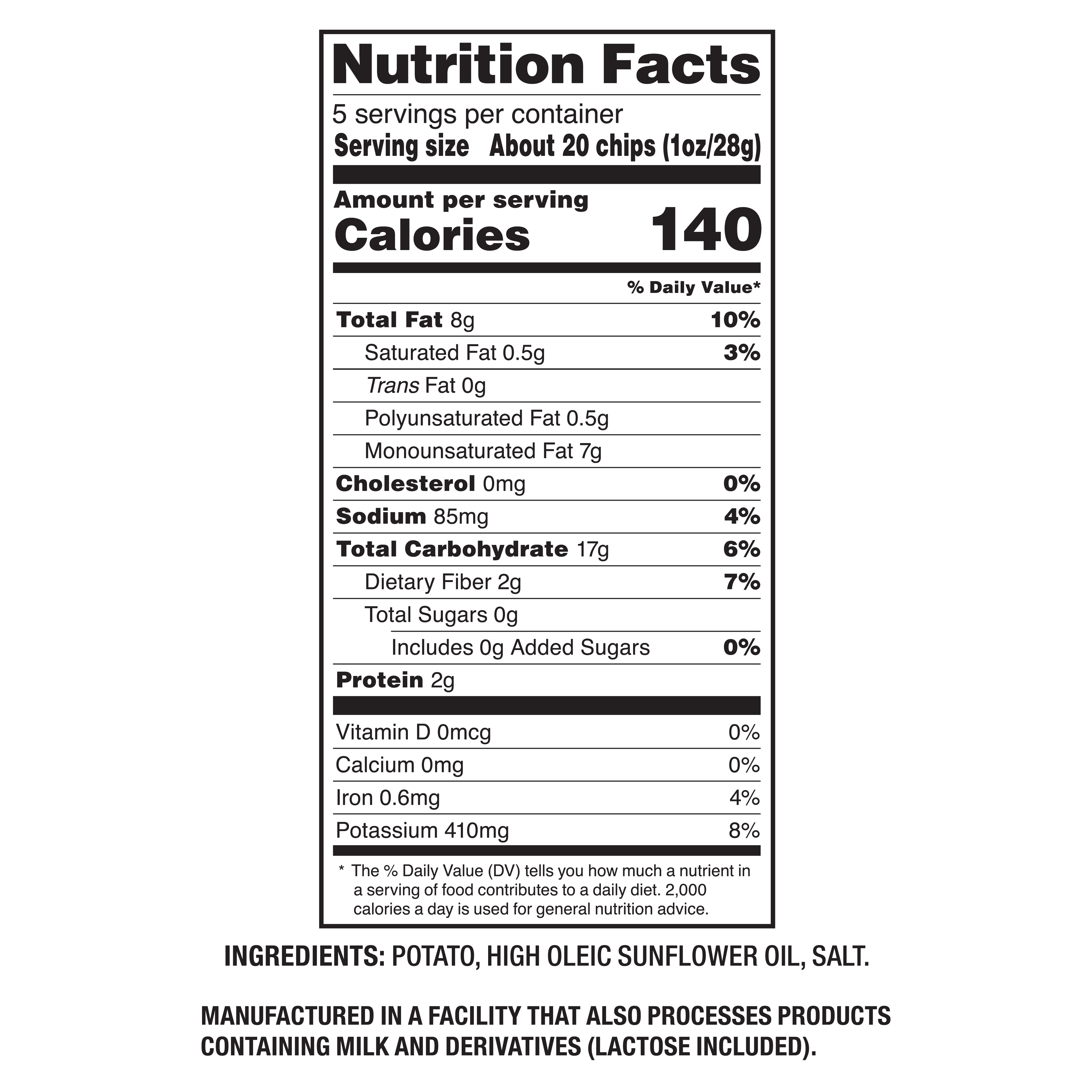 Sea Salt Peruvian Kettle Potato Chips, 5 OZ | Natural Grocers