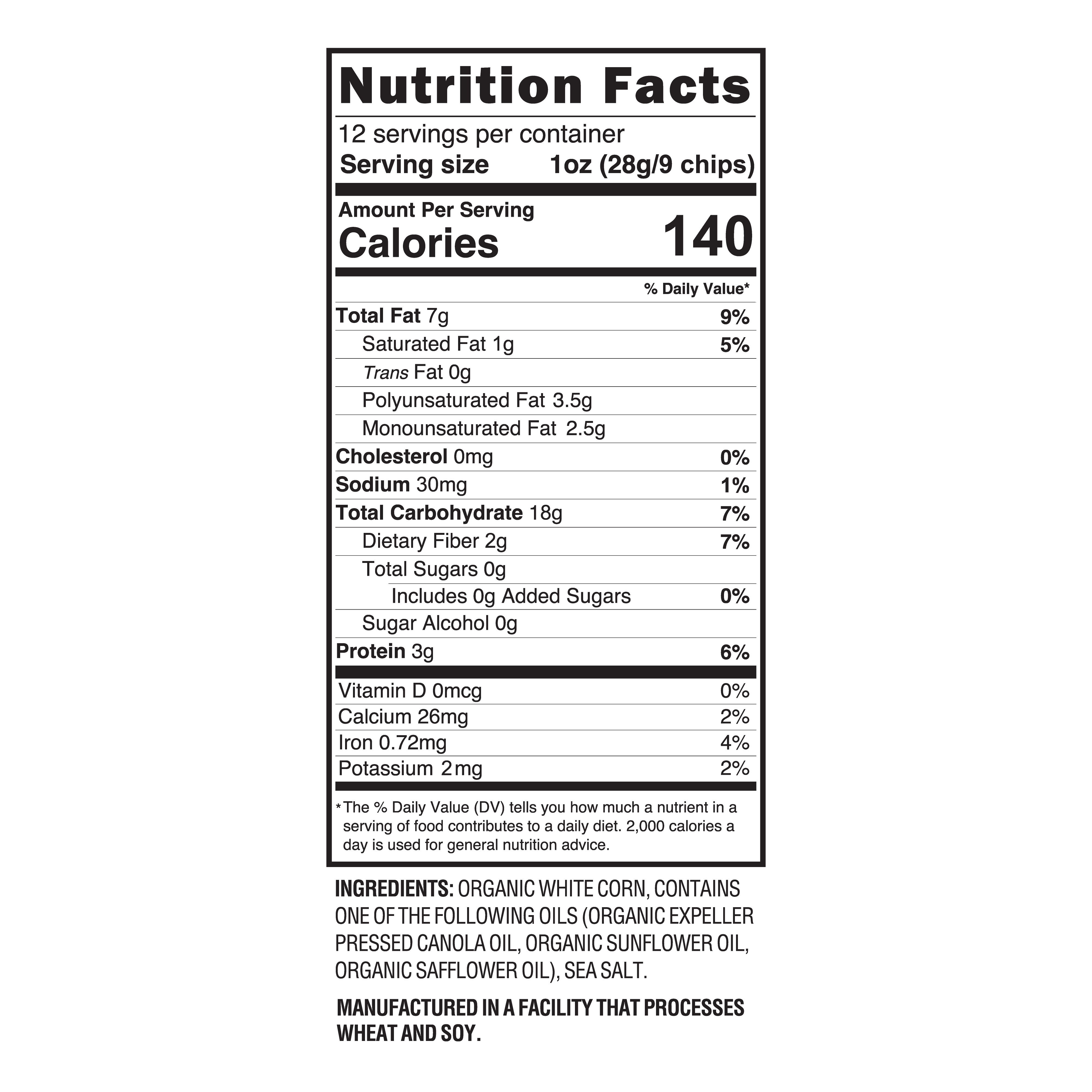 Organic Restaurant-Style White Corn Tortilla Chips, 12 OZ | Natural Grocers