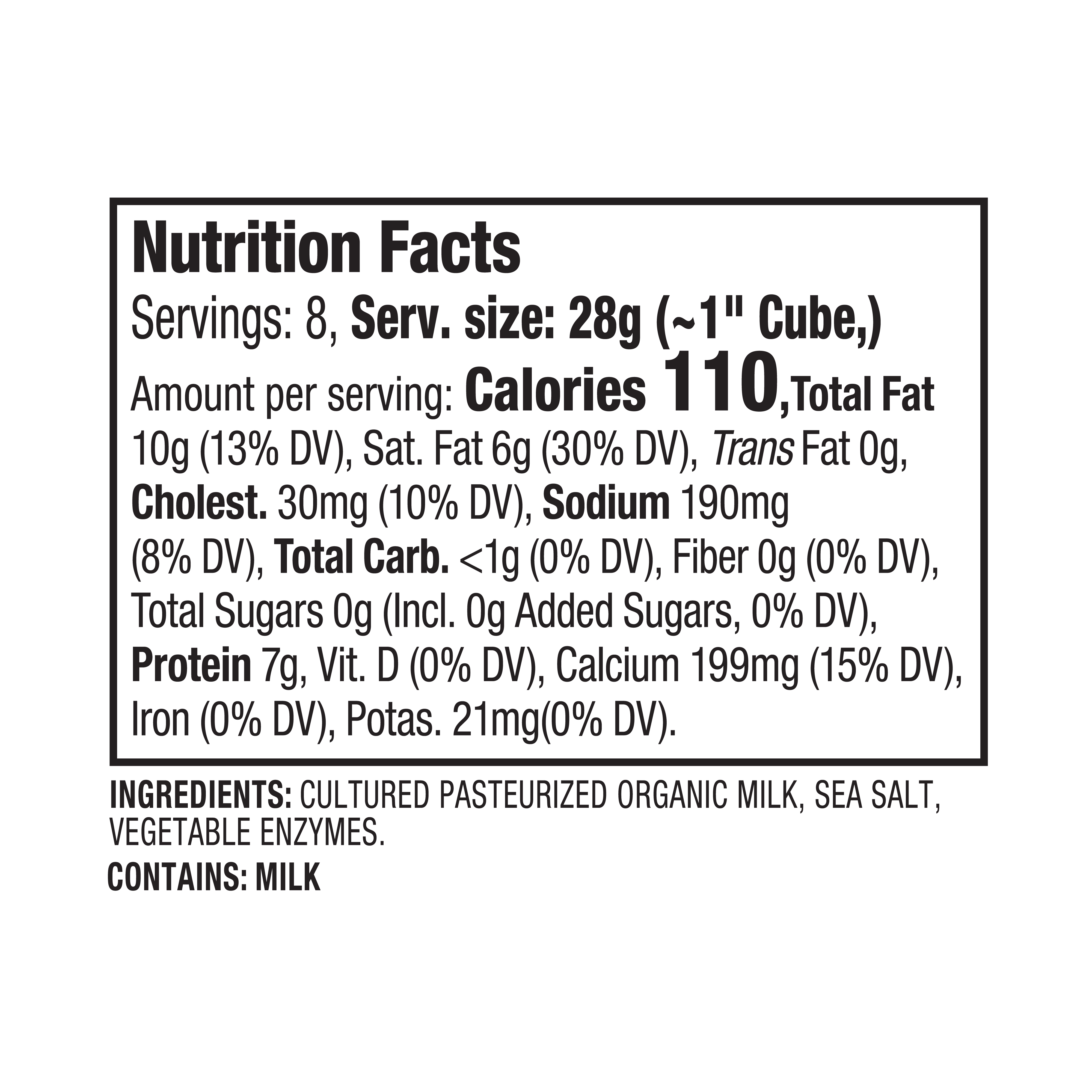 Organic Mild Cheddar Cheese Block, 8 OZ | Natural Grocers