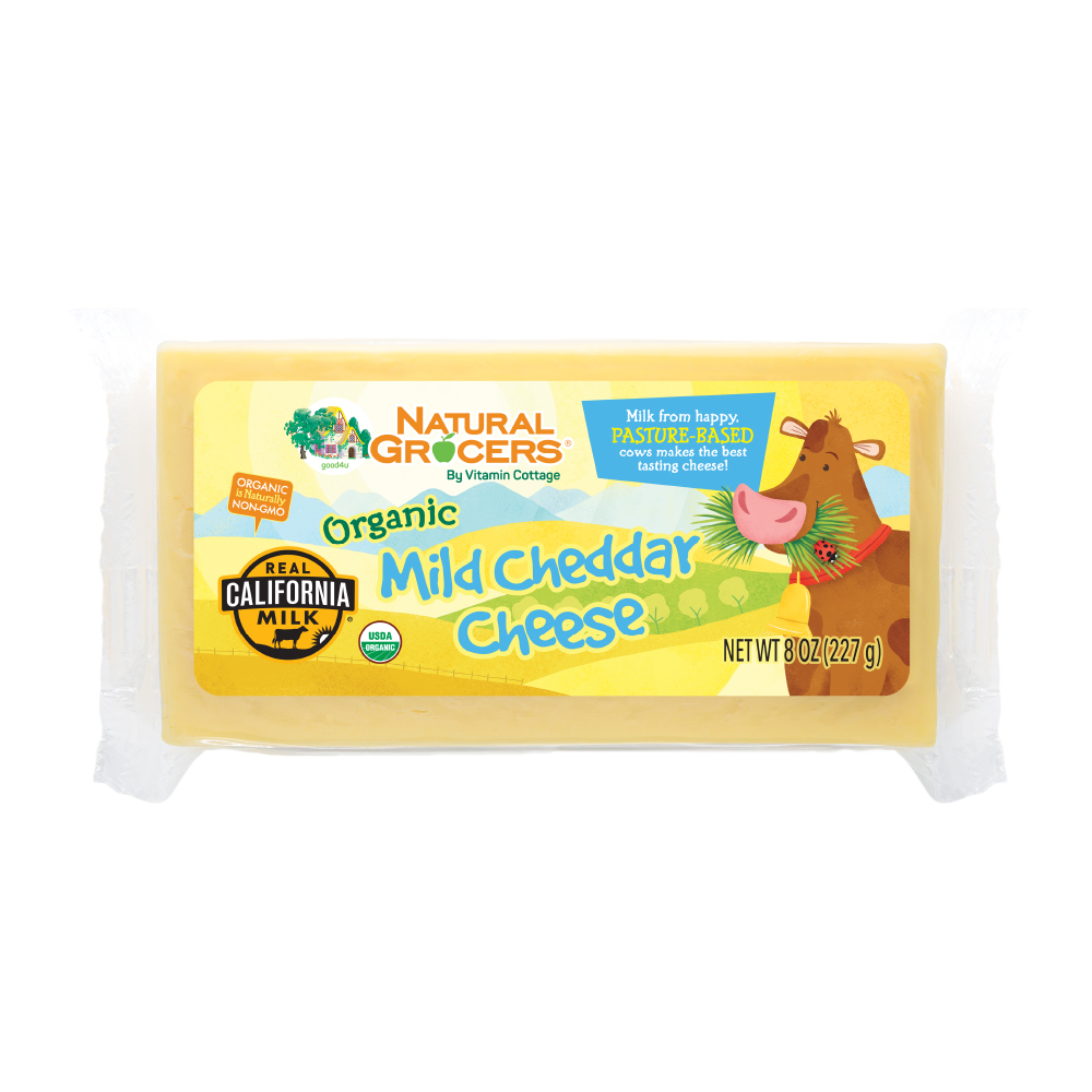 Organic Mild Cheddar Cheese Block, 8 OZ | Natural Grocers