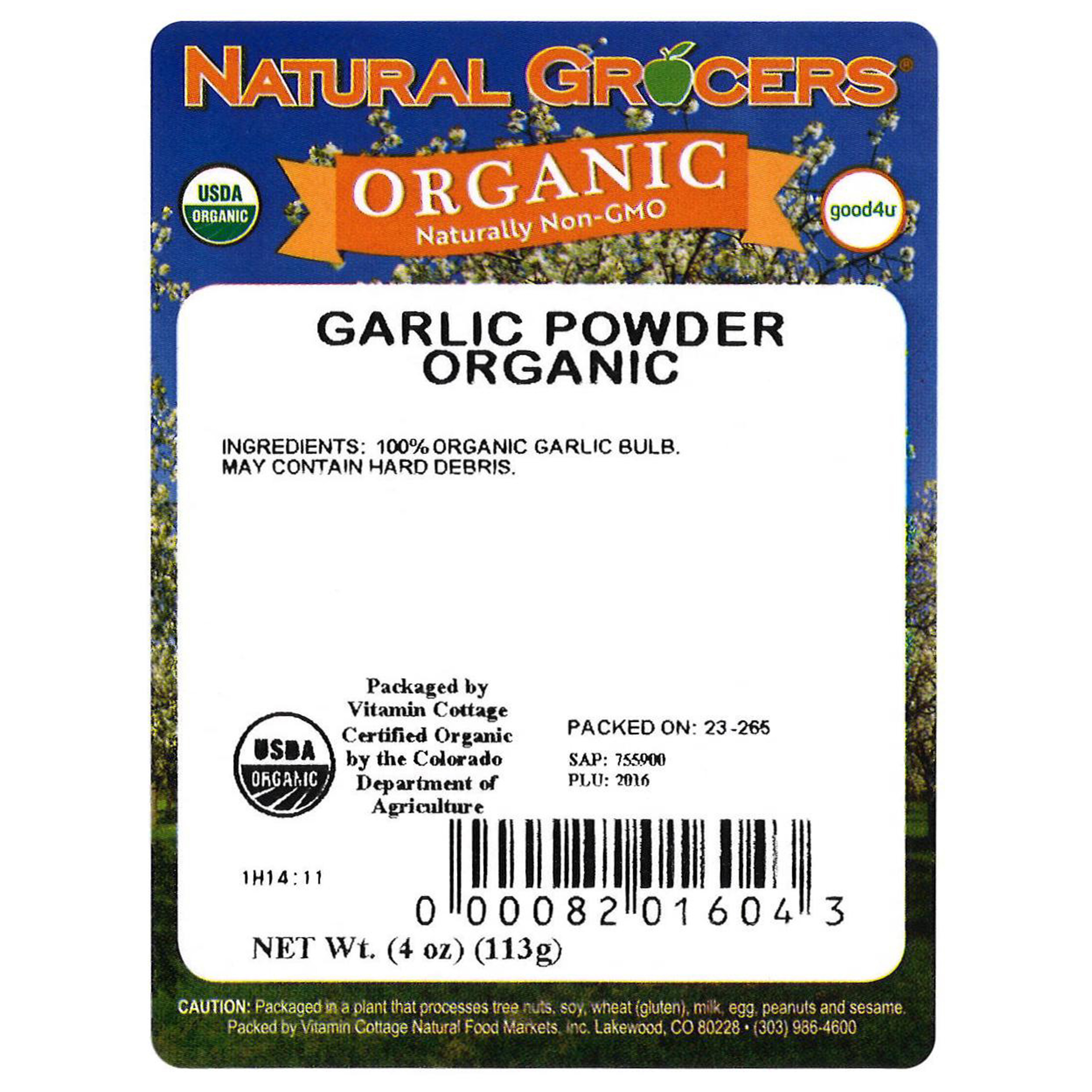 Garlic Pwd Org 4 Oz | Natural Grocers