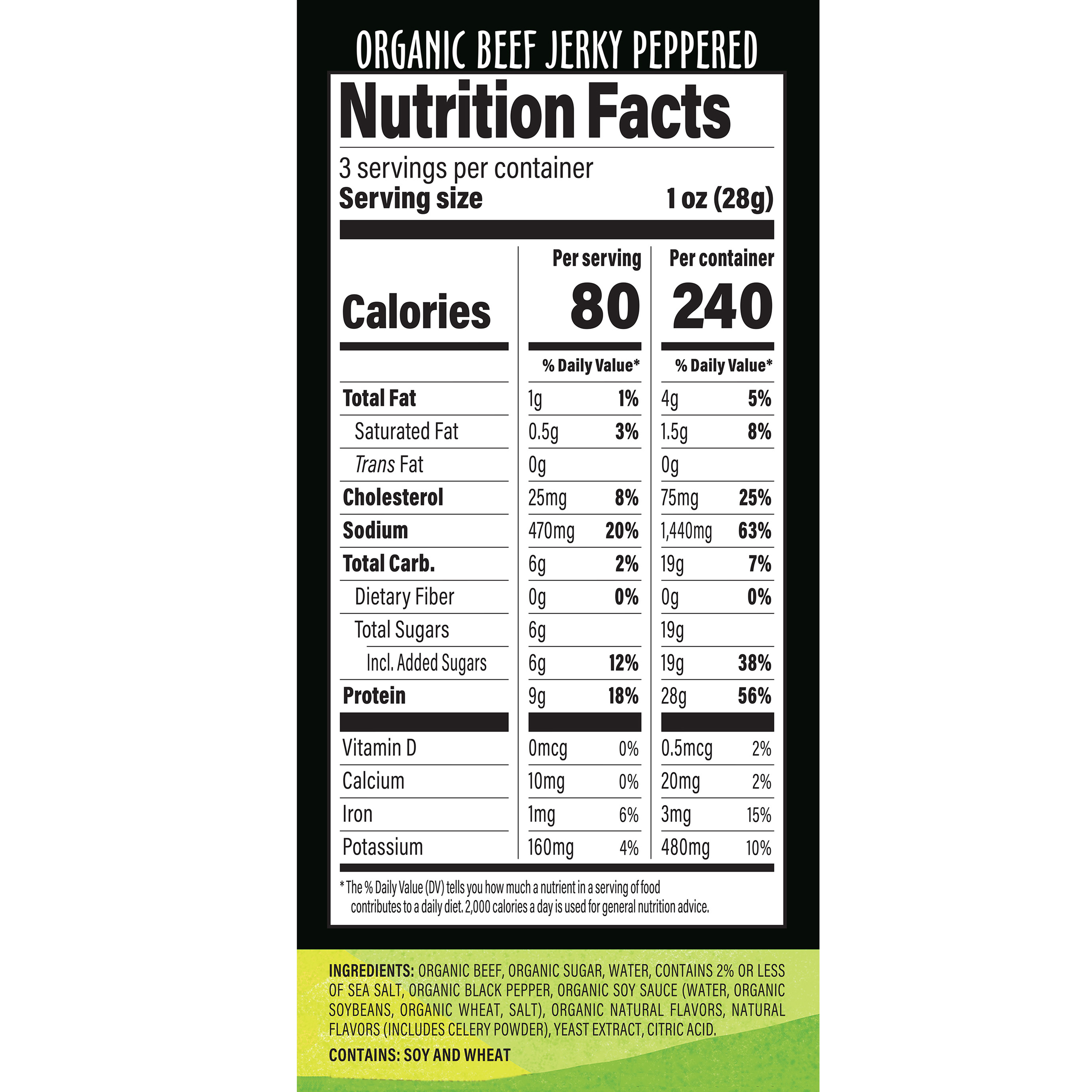 Organic Peppered Beef Jerky, 3 OZ | Natural Grocers