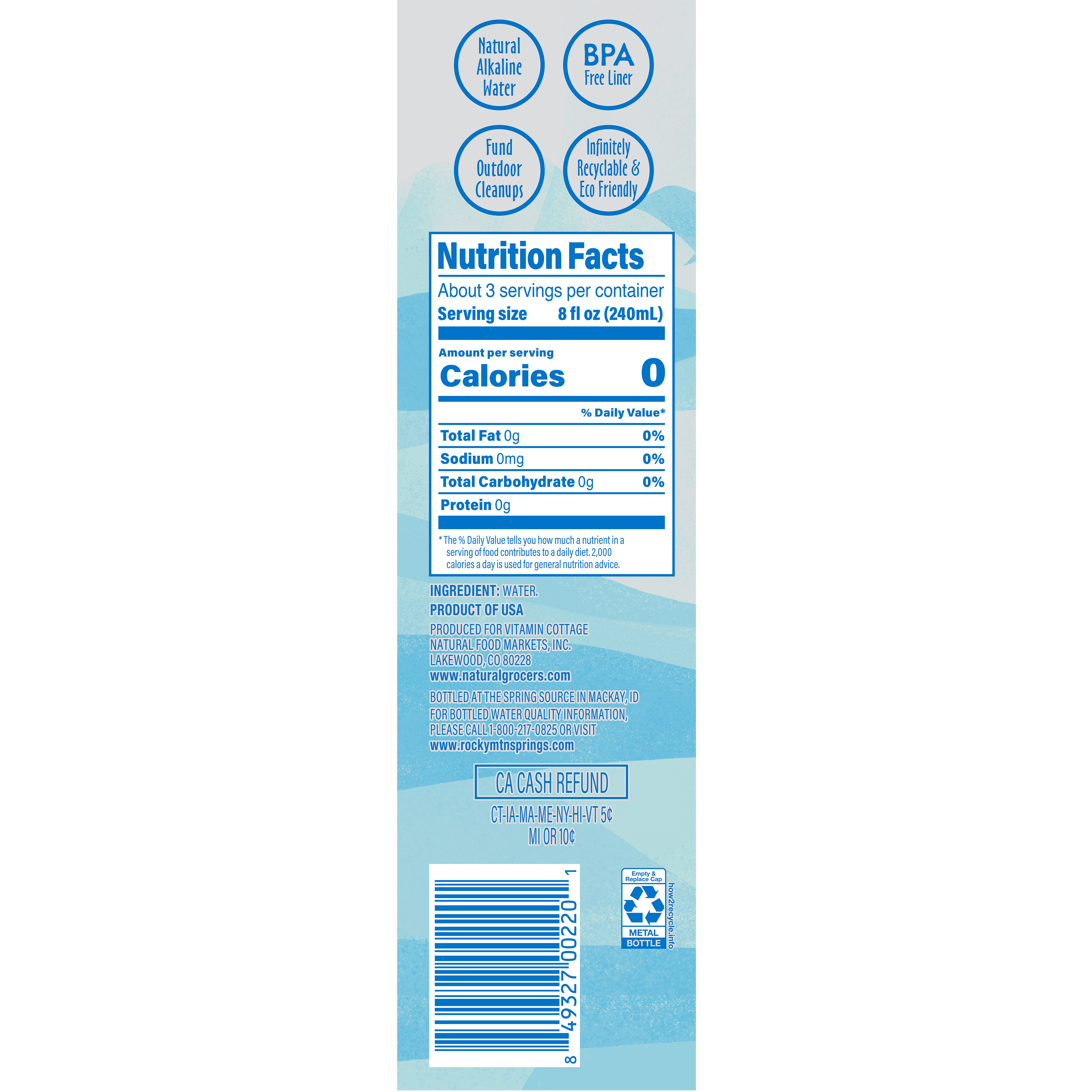 Spring Water, 25.36 OZ | Natural Grocers