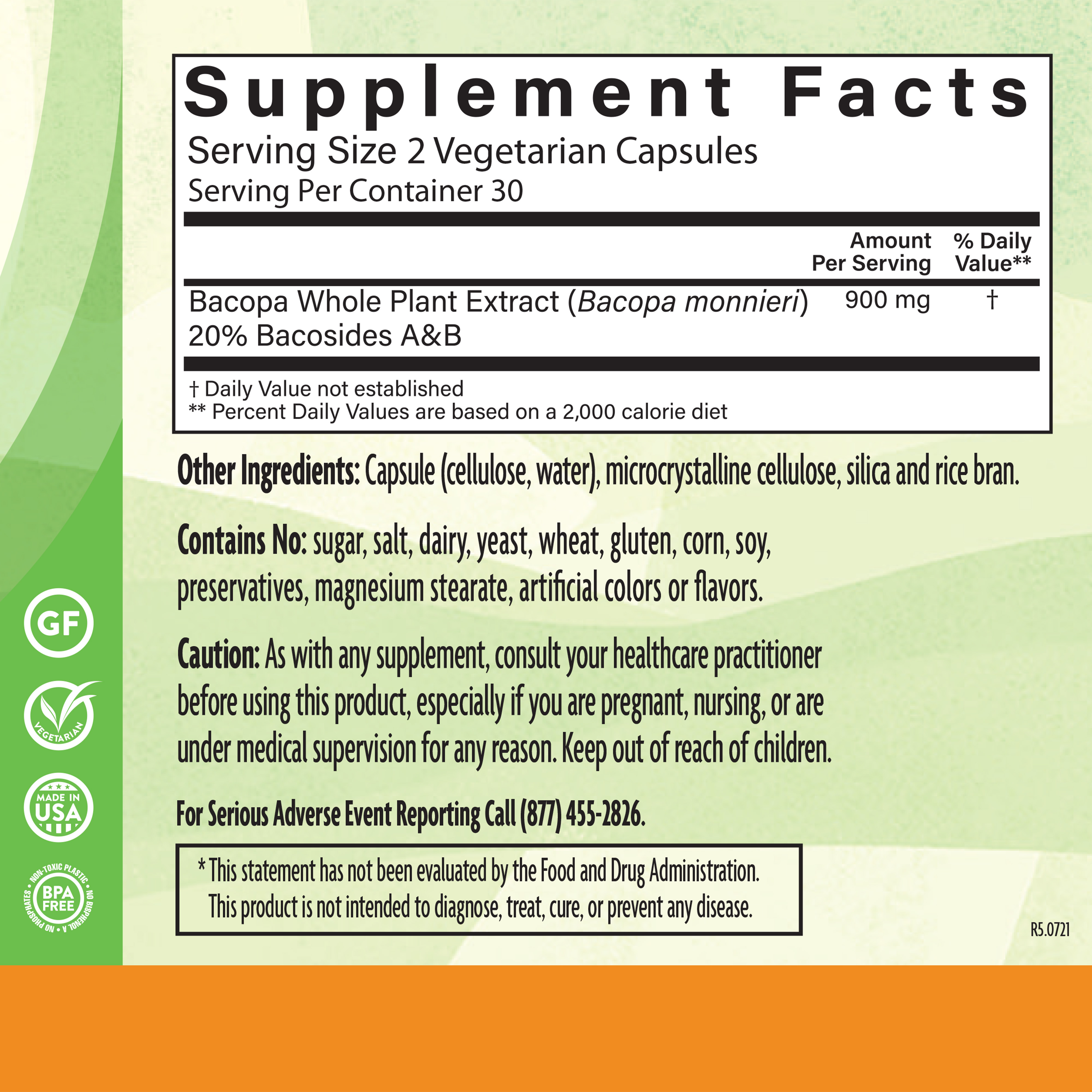 Bacopa Extract 450 Mg 60 Veg | Natural Grocers