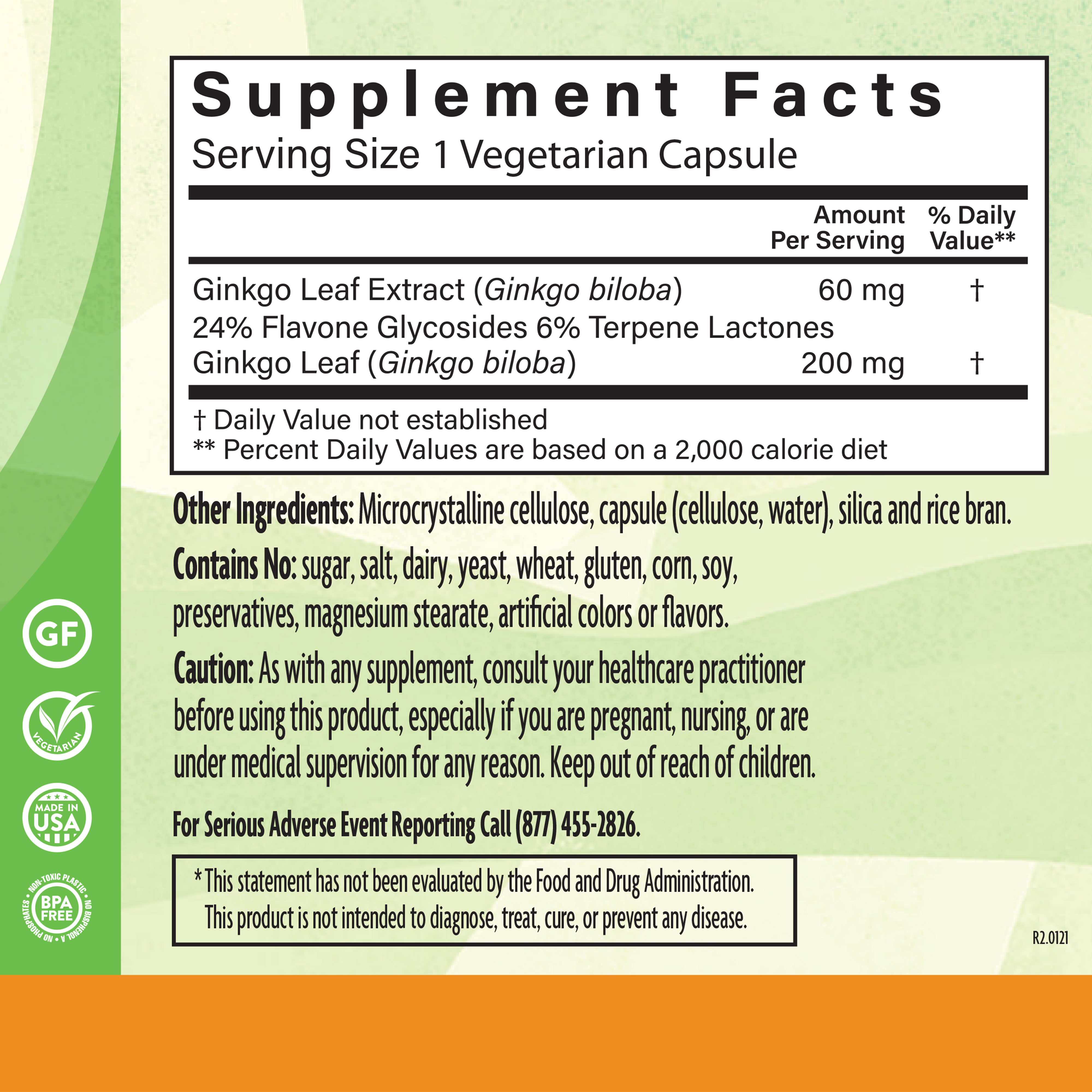 Ginkgo Biloba Extract 60 Veg | Natural Grocers