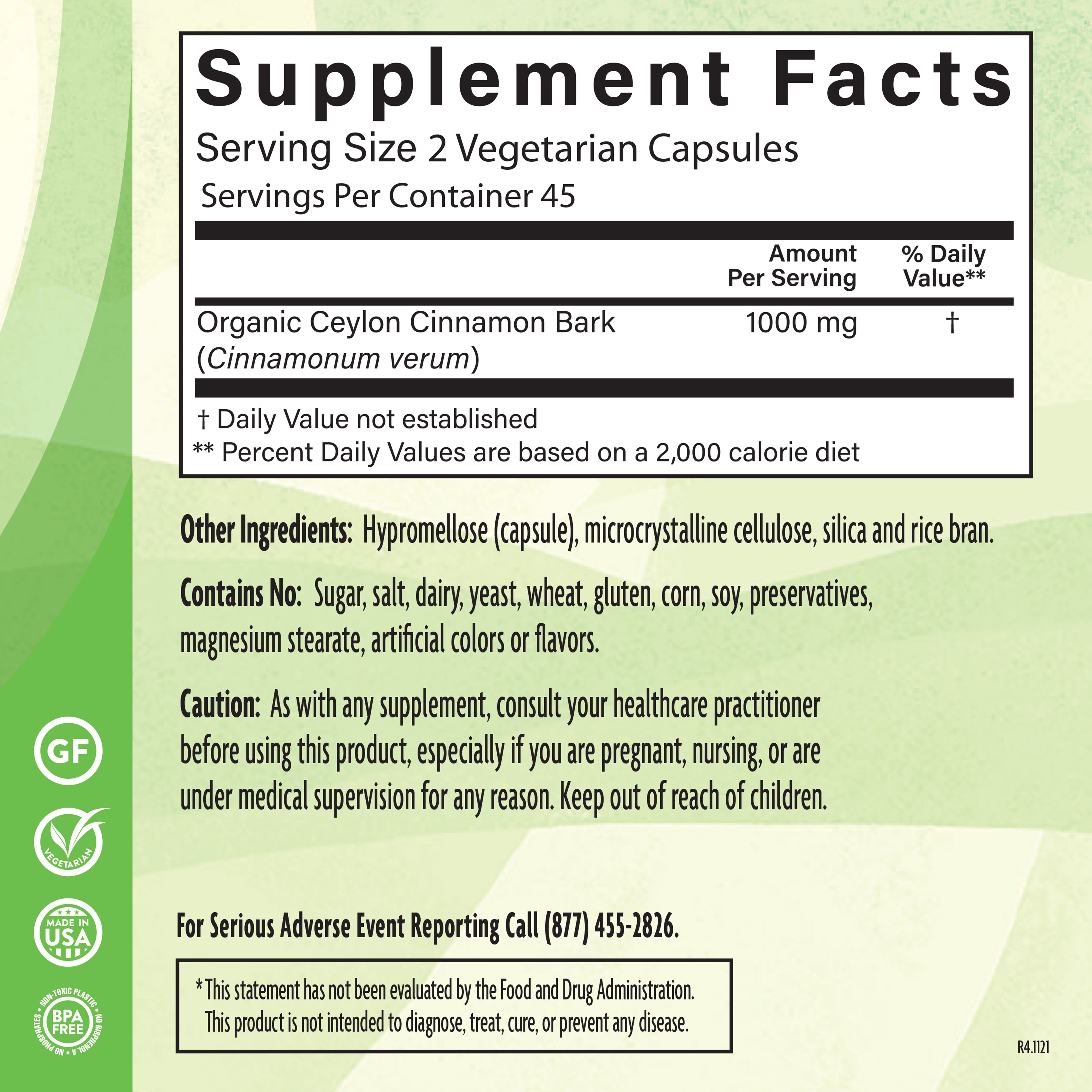 Ceylon Cinnmn 500 Mg 90 Veg | Natural Grocers