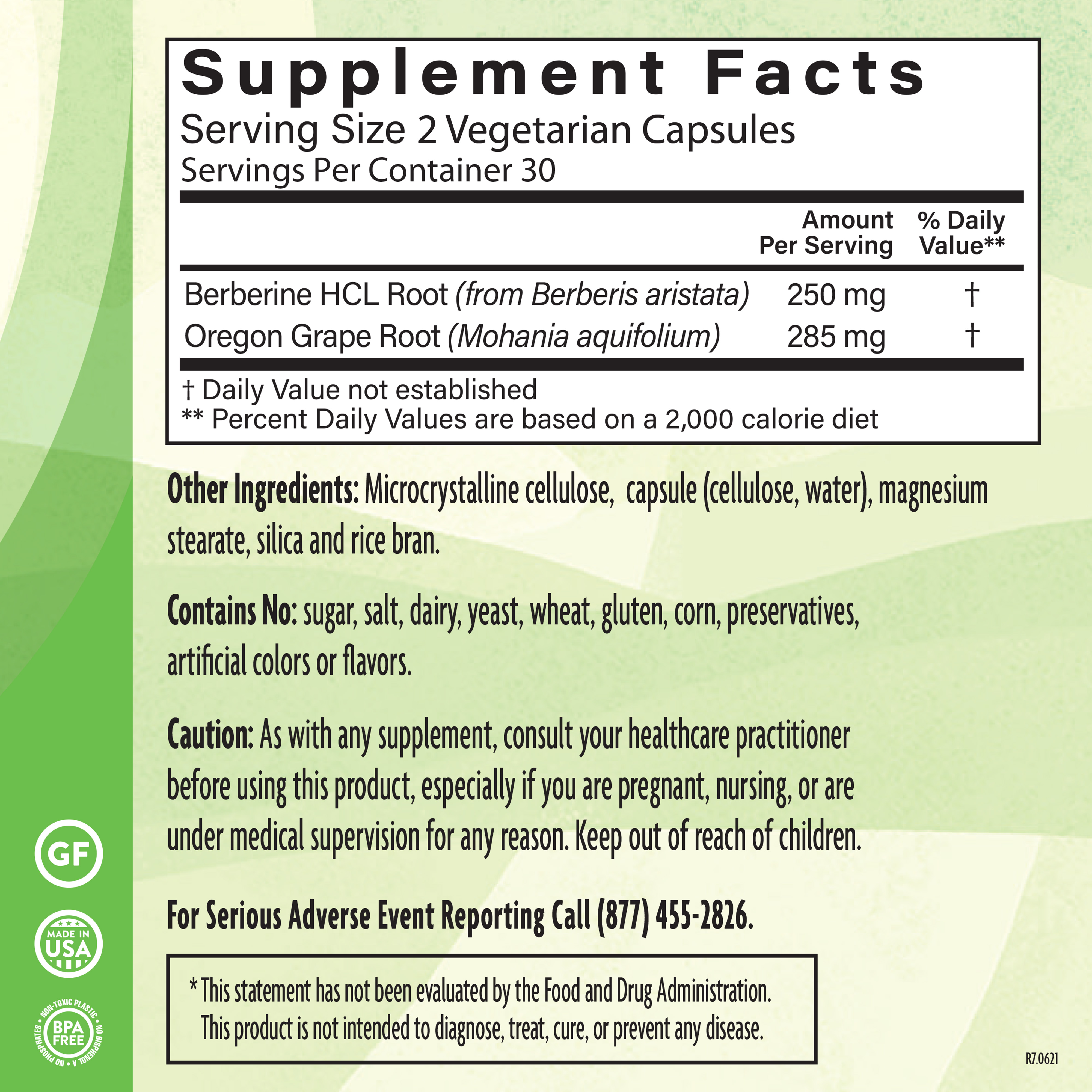 Berberine + Oregon Grape Root Vegetarian Capsules 60 Veg | Natural Grocers