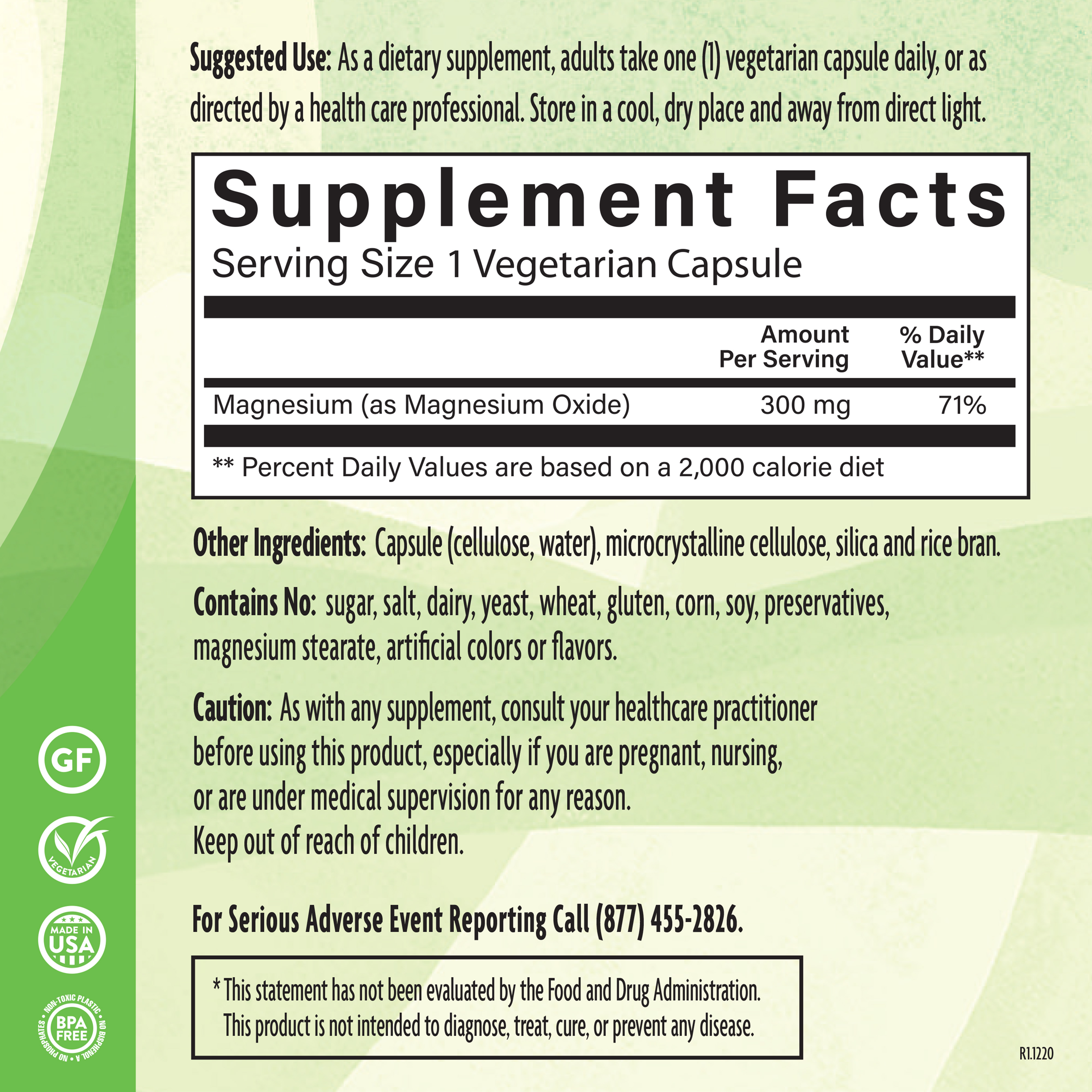 Magnesium Oxide 300 Mg 120 Veg | Natural Grocers