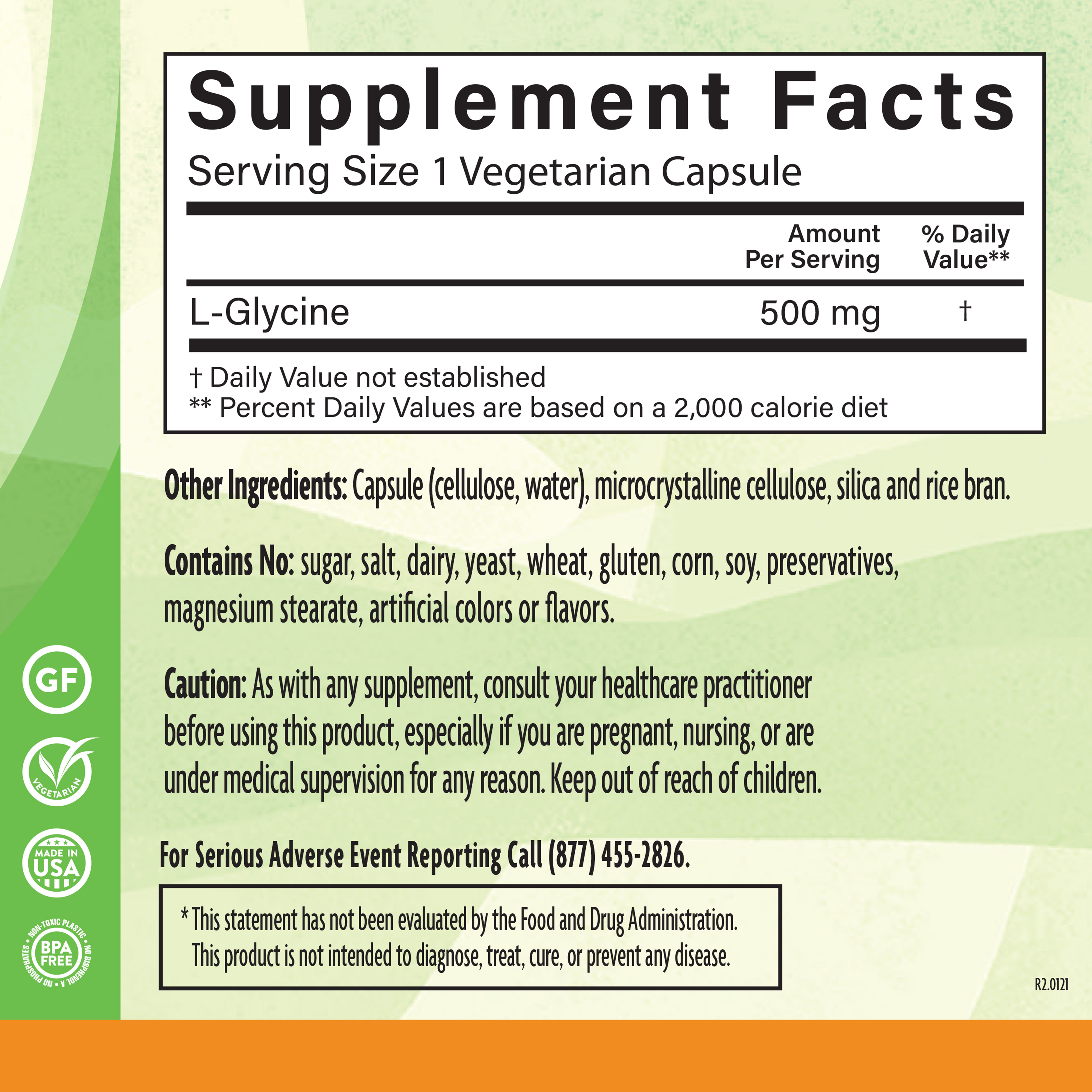 L-glycine 500 Mg 120 Veg | Natural Grocers