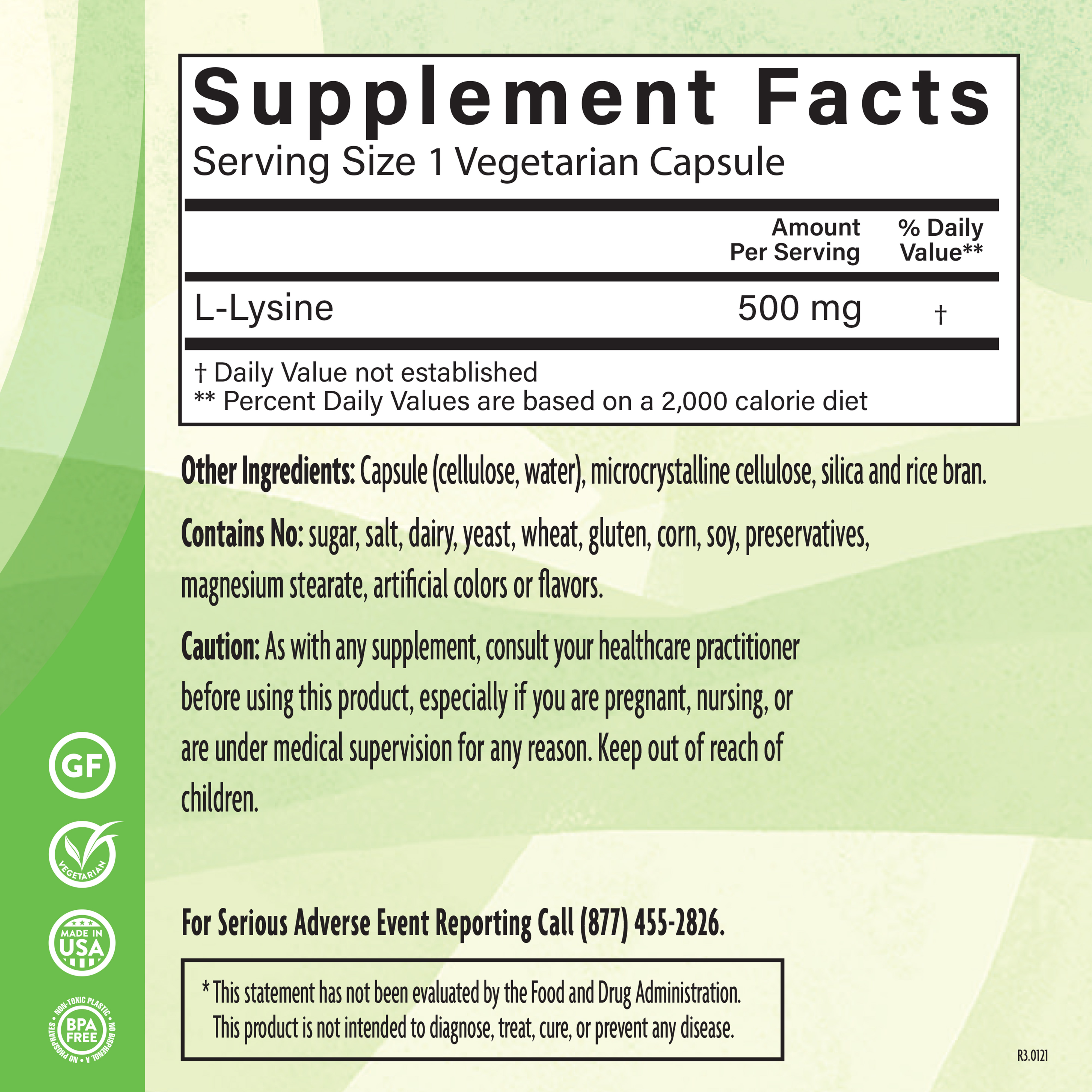 L-lysine 500 Mg 120 Veg | Natural Grocers