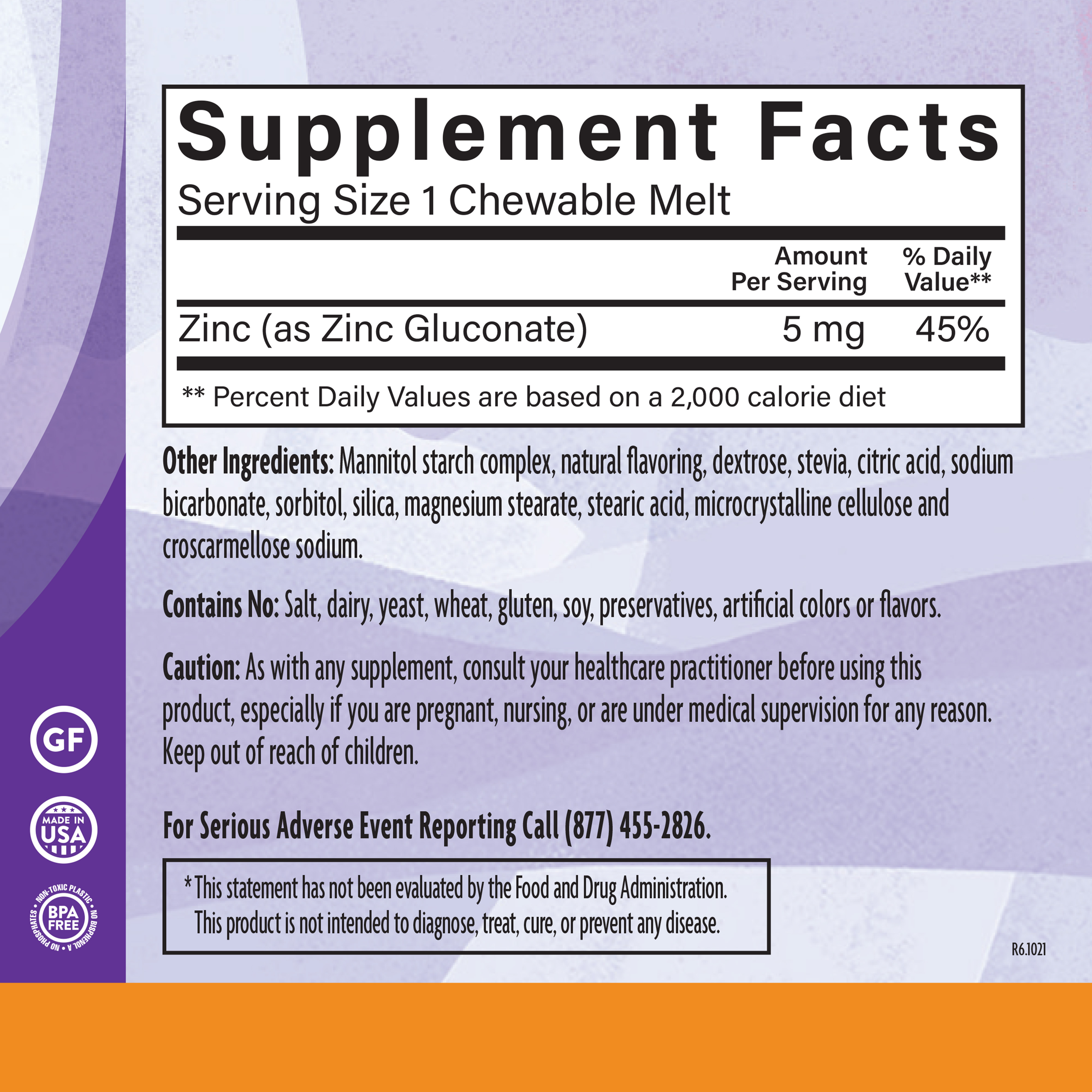 Zinc Lemon 5 Mg 60 Chw | Natural Grocers