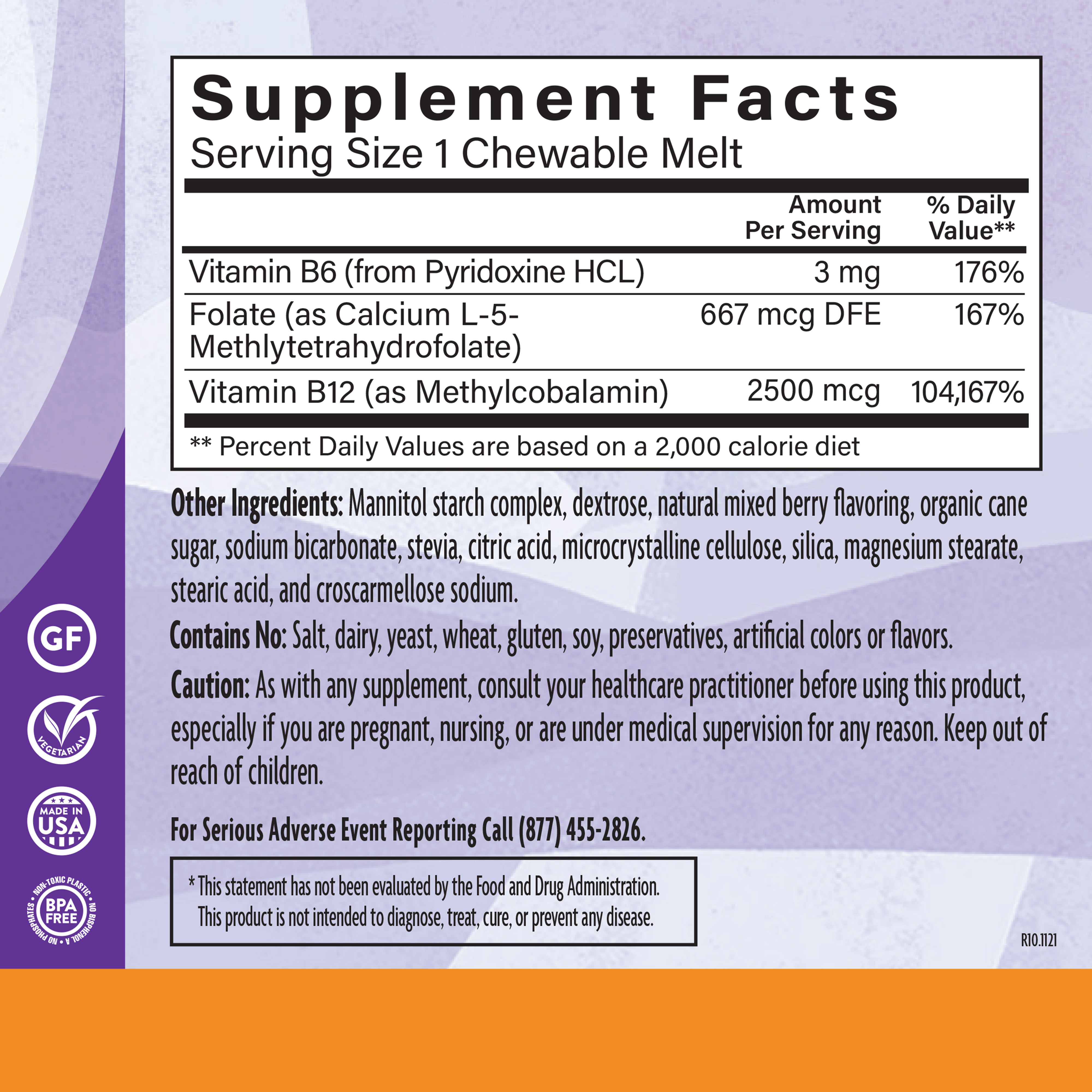 B6 B12 Folic Acid Mix Berry 60 Chw | Natural Grocers
