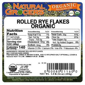 Flakes Rye Rolled Org 1 Lb | Natural Grocers