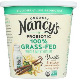 Organic 100% Grassfed Vanilla Whole Milk Probiotic Yogurt 24 Oz ...