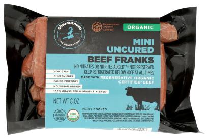Organic Gluten-free Grass-fed Beef Uncured Mini Beef Franks (gold) 8 Oz ...