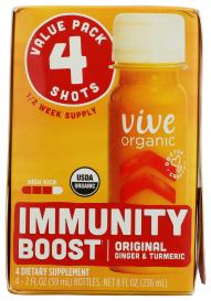 Organic Immunity Boost Original Ginger & Turmeric Juice Shot 2 Oz ...